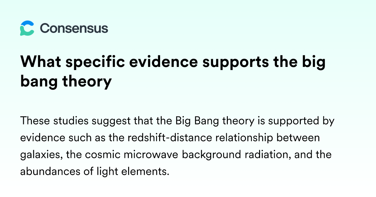 What Specific Evidence Supports The Big Bang Theory - Consensus ...