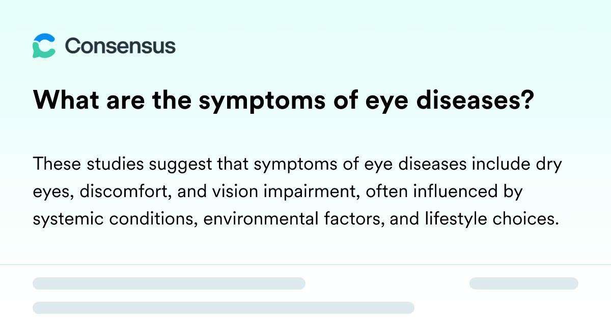 What Are The Symptoms Of Eye Diseases? - Consensus Academic Search Engine