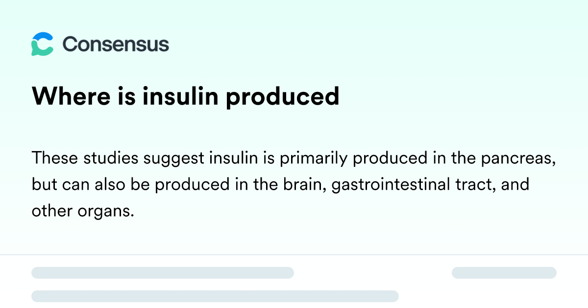 Where Is Insulin Produced - Consensus Academic Search Engine