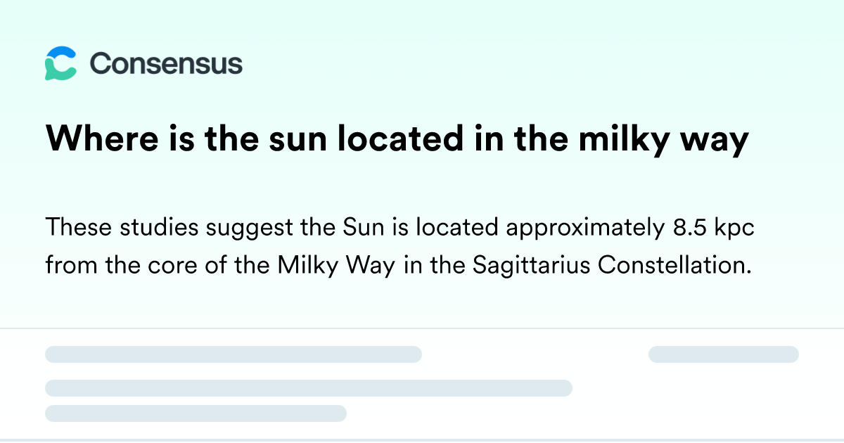 Where Is The Sun Located In The Milky Way - Consensus Academic Search ...