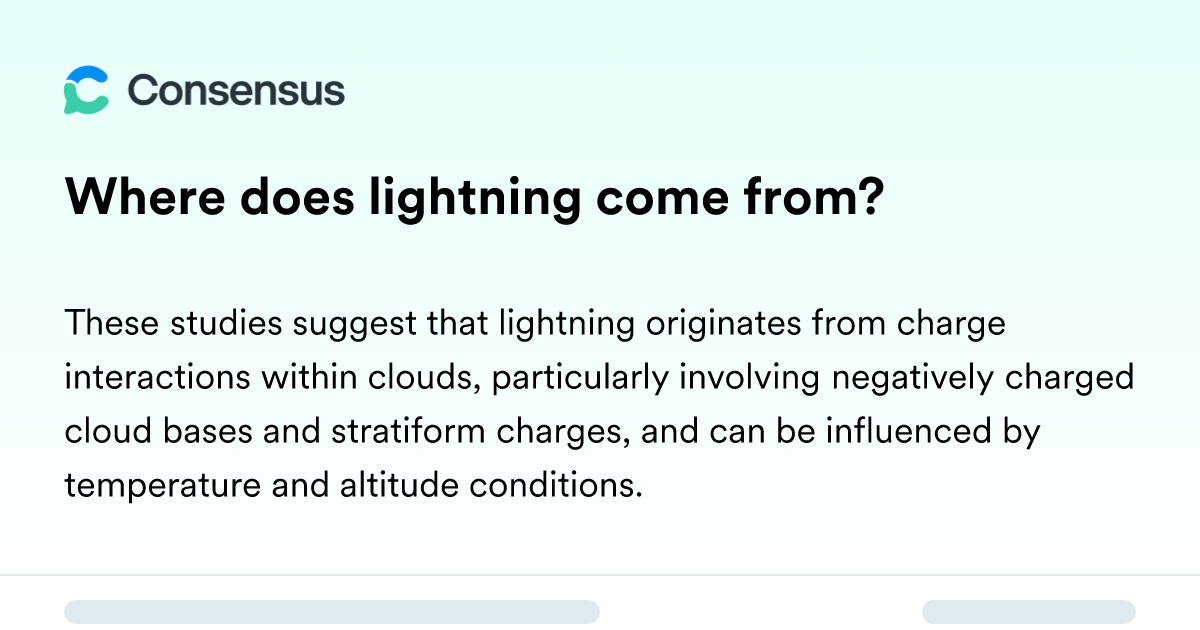 Where Does Lightning Come From? - Consensus Academic Search Engine