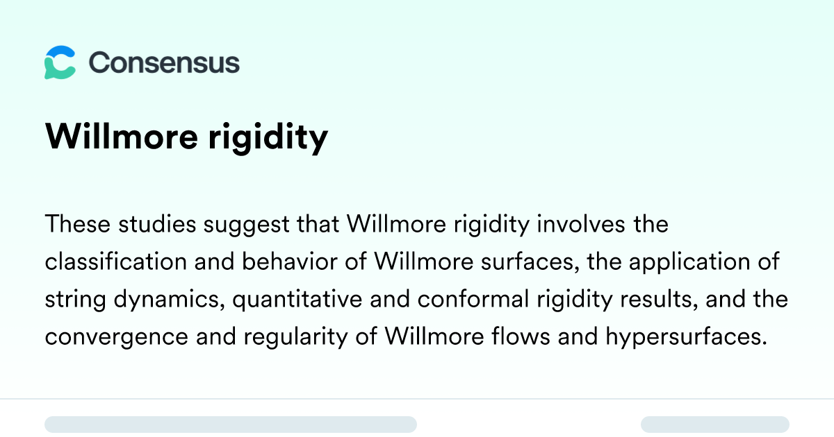 Willmore Rigidity - Consensus Academic Search Engine