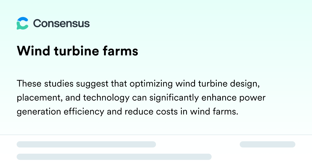Wind Turbine Farms - Consensus Academic Search Engine