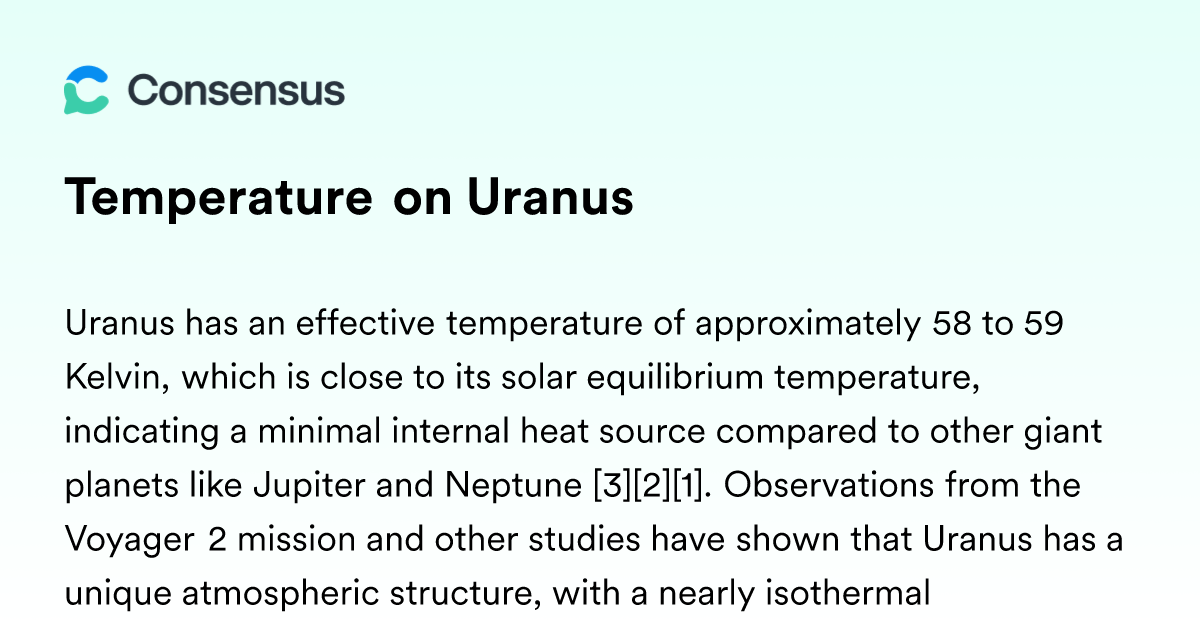 Temperature On Uranus - Consensus Academic Search Engine