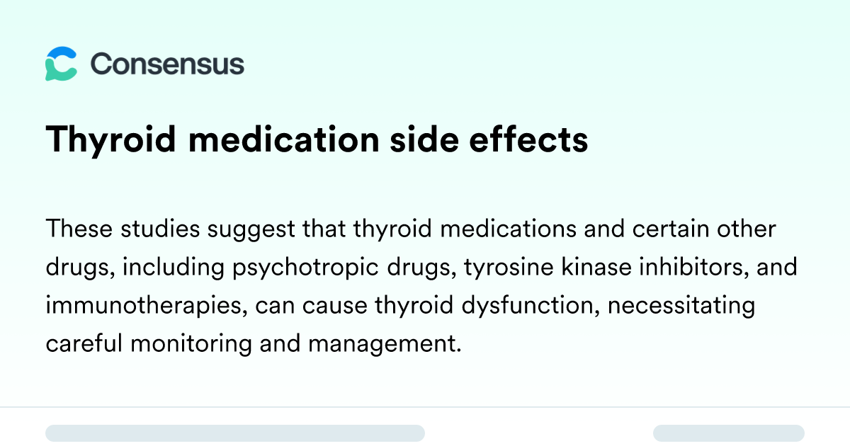 Thyroid Medication Side Effects - Consensus Academic Search Engine