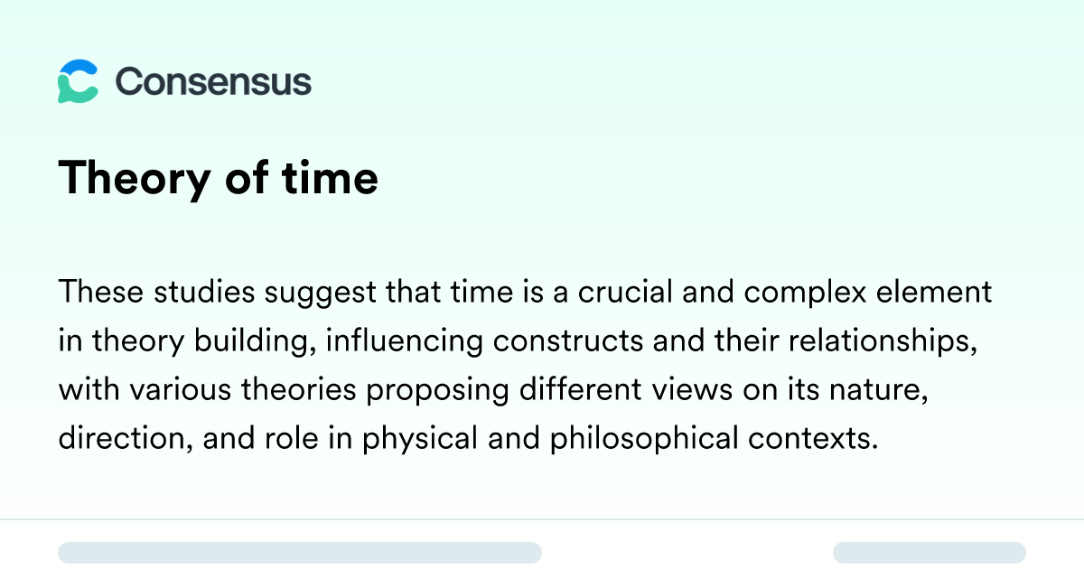 Theory Of Time - Consensus Academic Search Engine