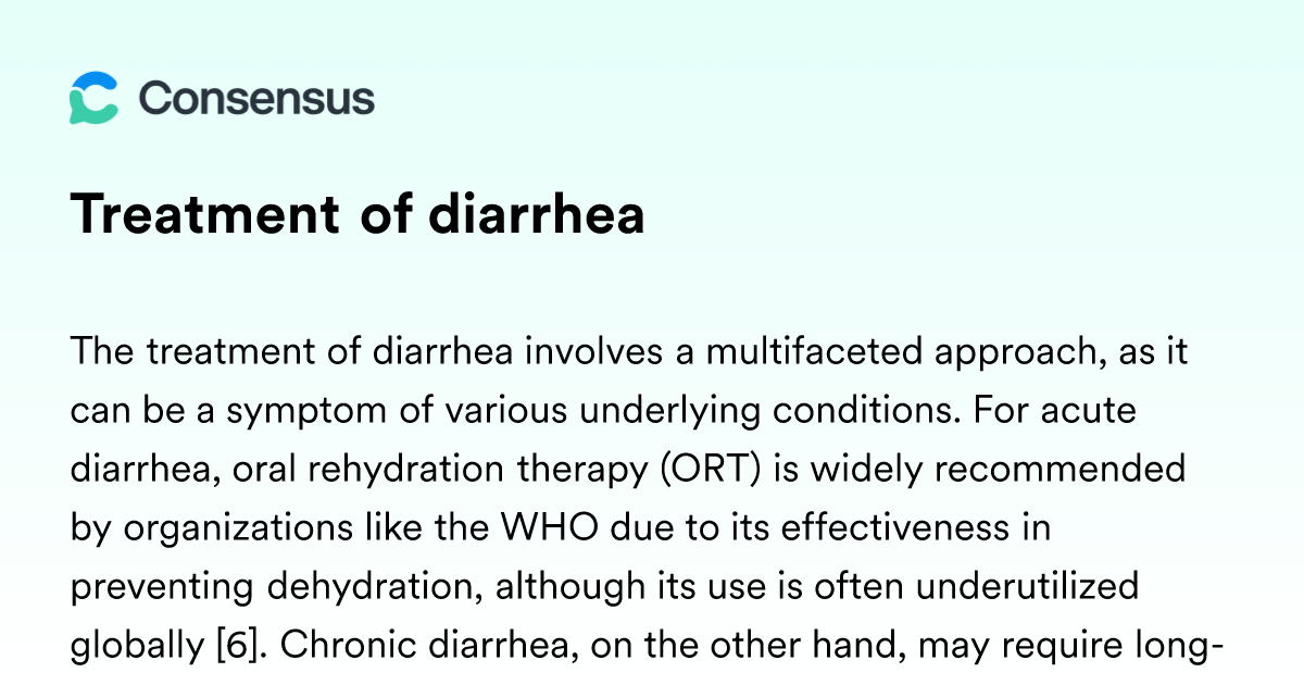 Treatment Of Diarrhea - Consensus Academic Search Engine