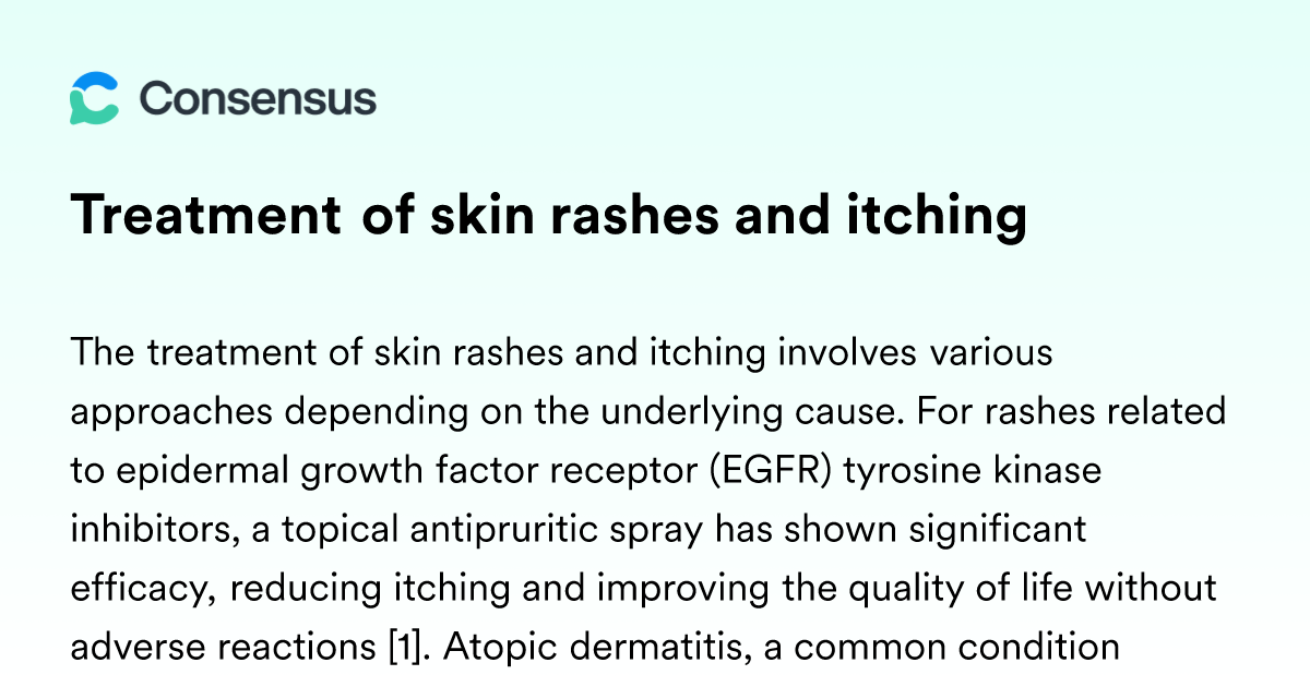 Treatment Of Skin Rashes And Itching - Consensus Academic Search Engine