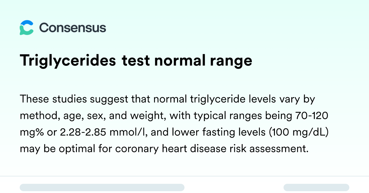 Triglycerides Test Normal Range - Consensus Academic Search Engine
