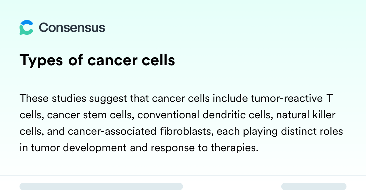 Types Of Cancer Cells - Consensus Academic Search Engine