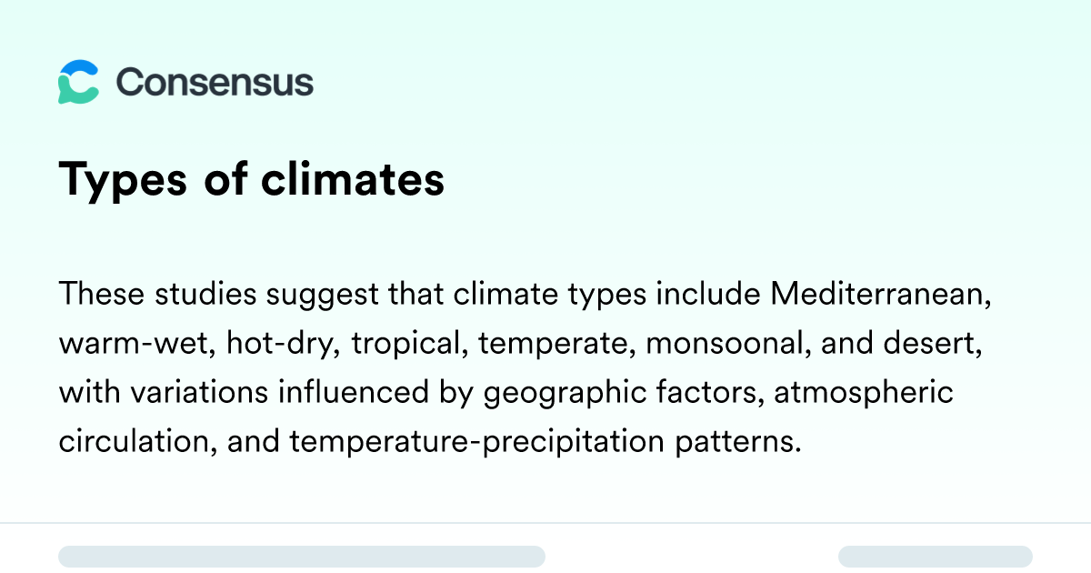 Types Of Climates - Consensus Academic Search Engine
