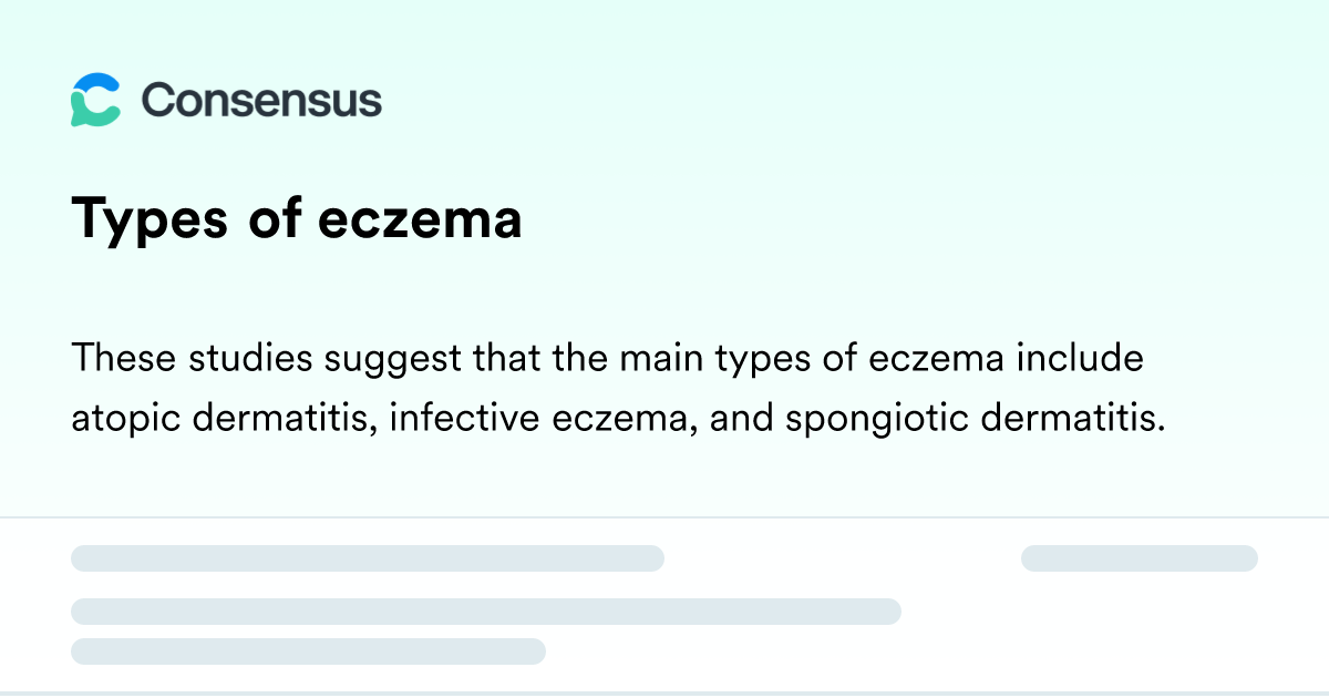 Types Of Eczema - Consensus Academic Search Engine