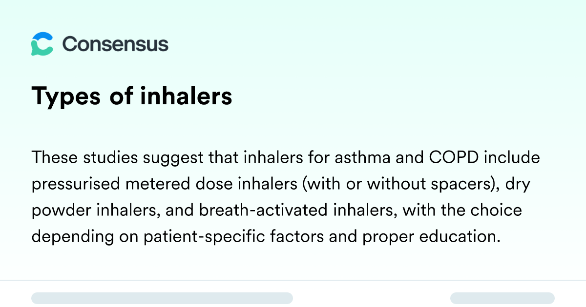 Types Of Inhalers - Consensus Academic Search Engine