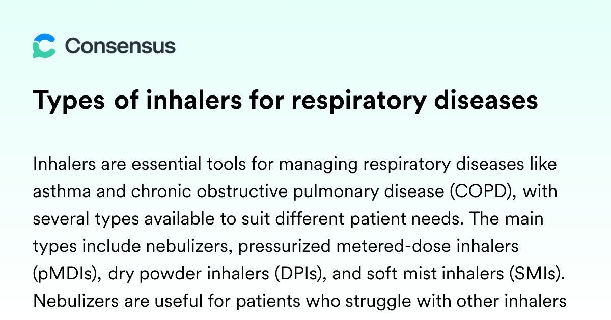 Types Of Inhalers For Respiratory Diseases - Consensus Academic Search ...