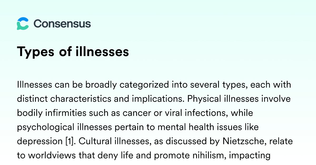 Types Of Illnesses - Consensus Academic Search Engine