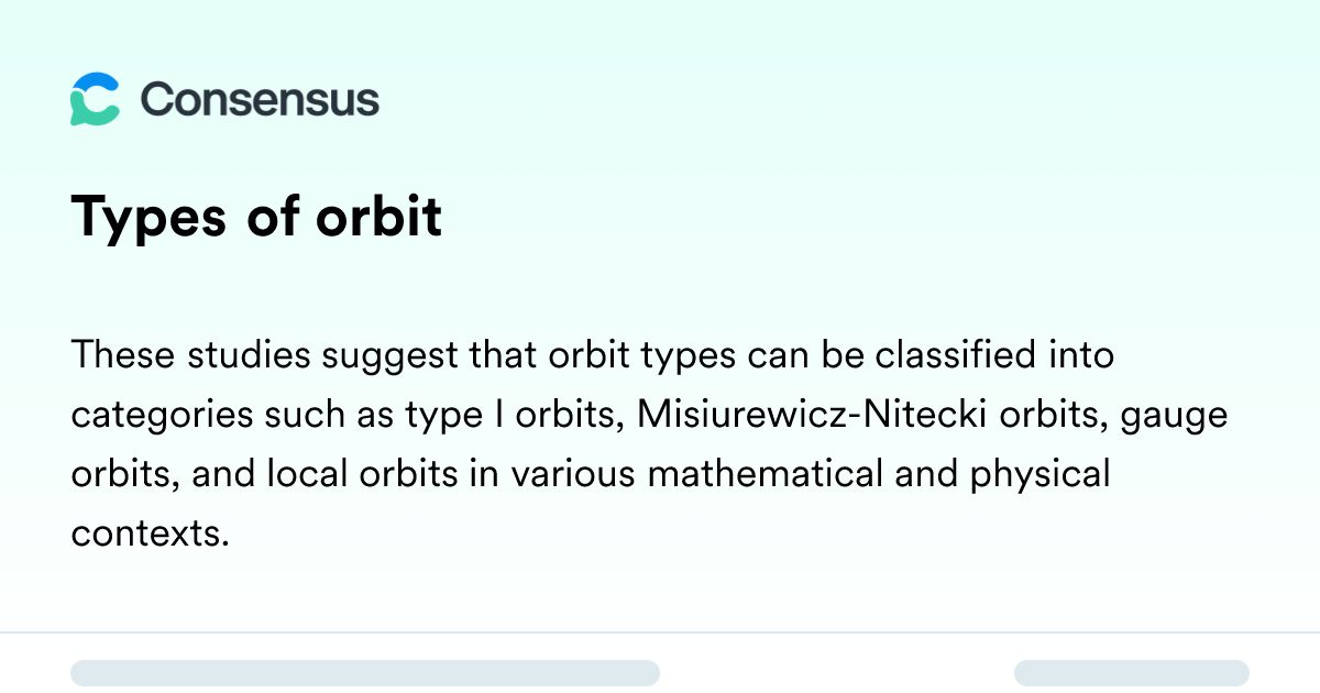 Types Of Orbit - Consensus Academic Search Engine