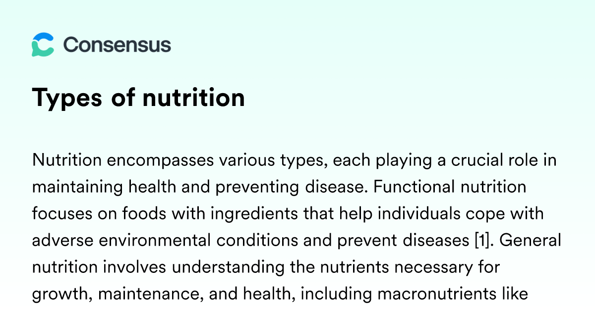 Types Of Nutrition - Consensus Academic Search Engine
