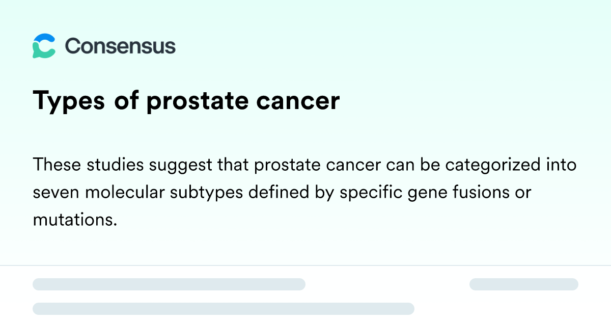Types Of Prostate Cancer - Consensus Academic Search Engine