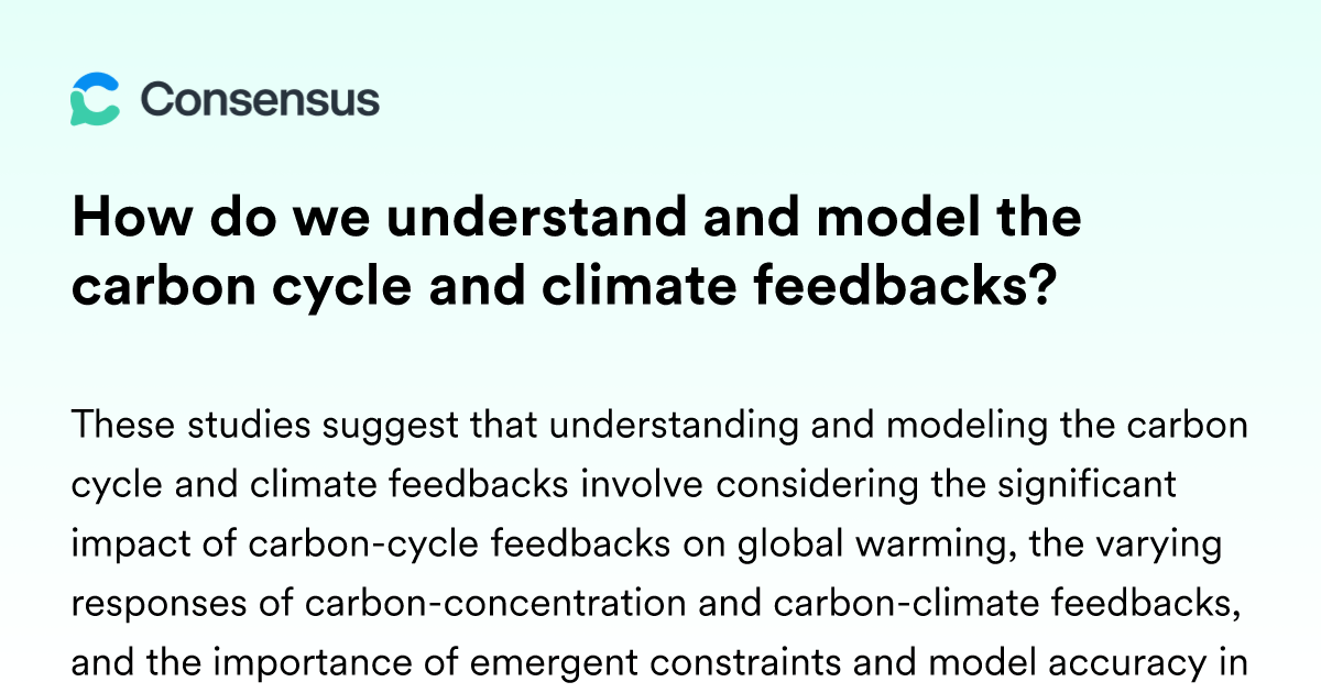 How Do We Understand And Model The Carbon Cycle And Climate Feedbacks ...