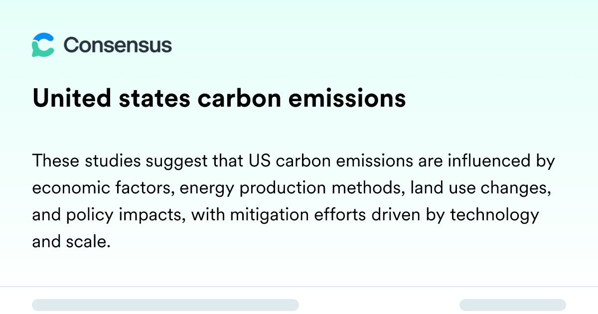 United States Carbon Emissions - Consensus Academic Search Engine
