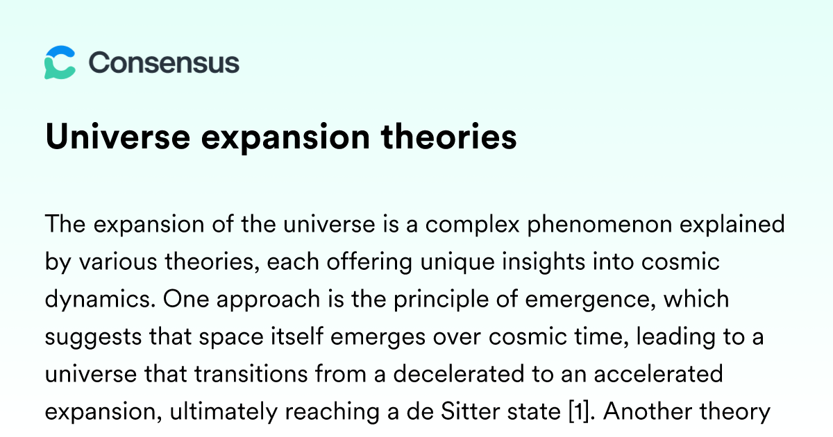 Universe Expansion Theories - Consensus Academic Search Engine