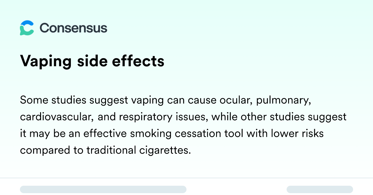Vaping Side Effects - Consensus Academic Search Engine