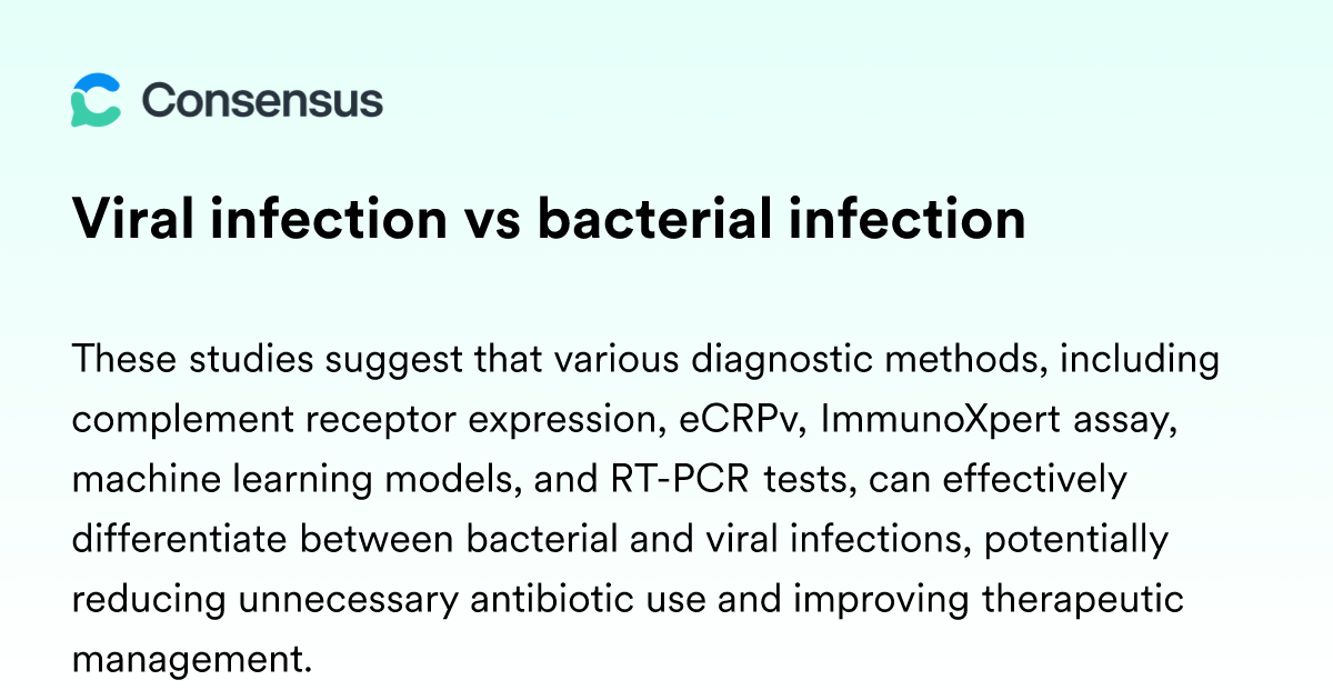 Viral Infection Vs Bacterial Infection - Consensus Academic Search Engine