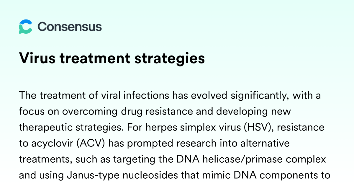 Virus Treatment Strategies - Consensus Academic Search Engine