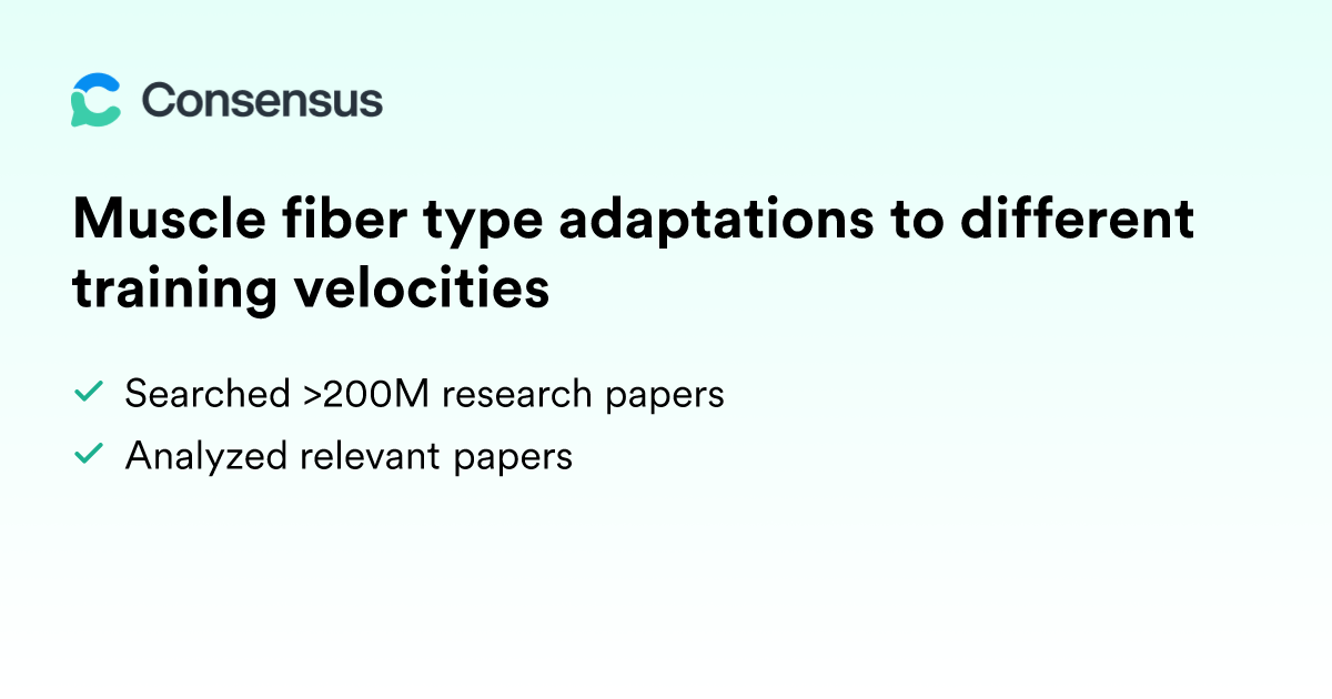 Muscle fiber type adaptations to different training velocities - Consensus