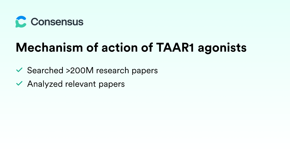 Mechanism of action of TAAR1 agonists - Consensus
