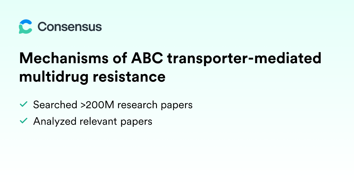 Mechanisms of ABC transporter-mediated multidrug resistance - Consensus