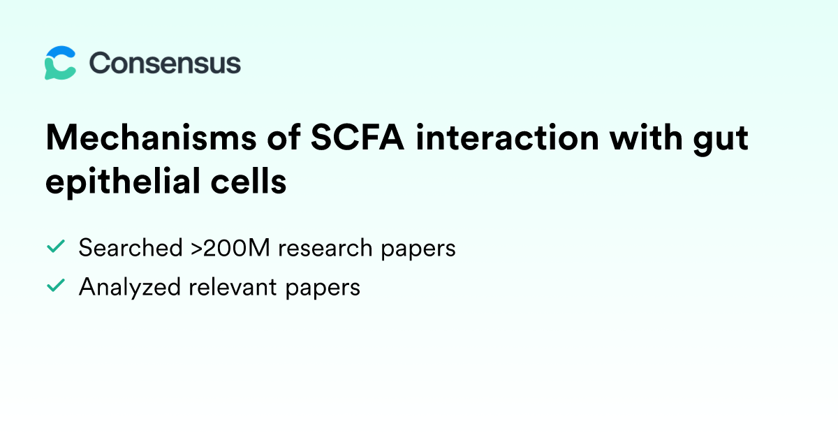 Mechanisms of SCFA interaction with gut epithelial cells - Consensus