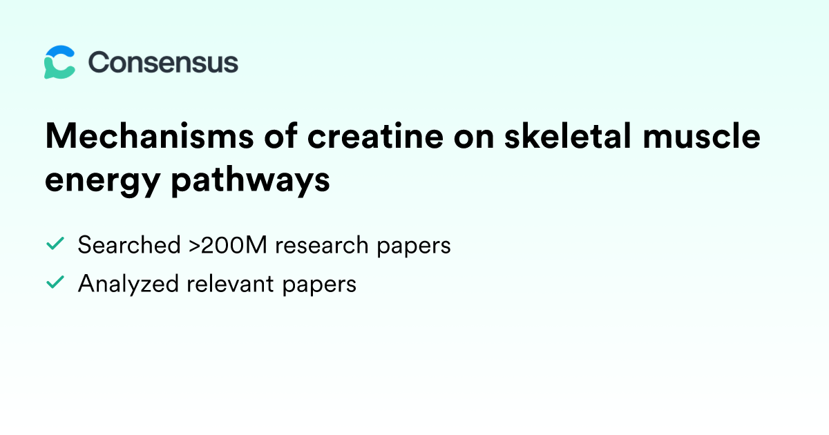 Mechanisms of creatine on skeletal muscle energy pathways - Consensus
