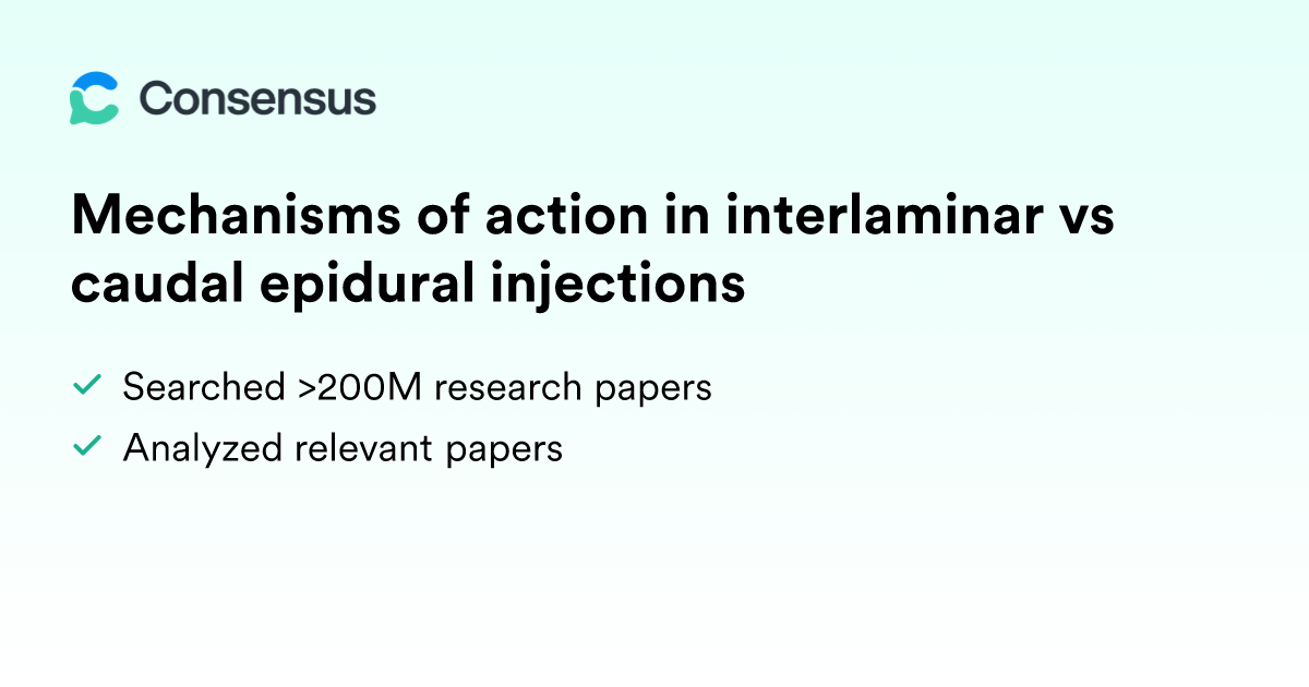 Mechanisms of action in interlaminar vs caudal epidural injections ...