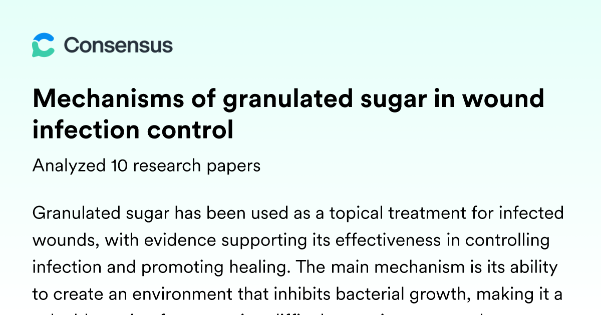 Mechanisms of granulated sugar in wound infection control - Consensus