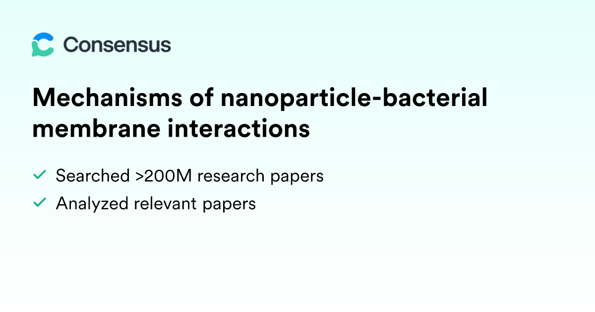 Mechanisms of nanoparticle-bacterial membrane interactions - Consensus