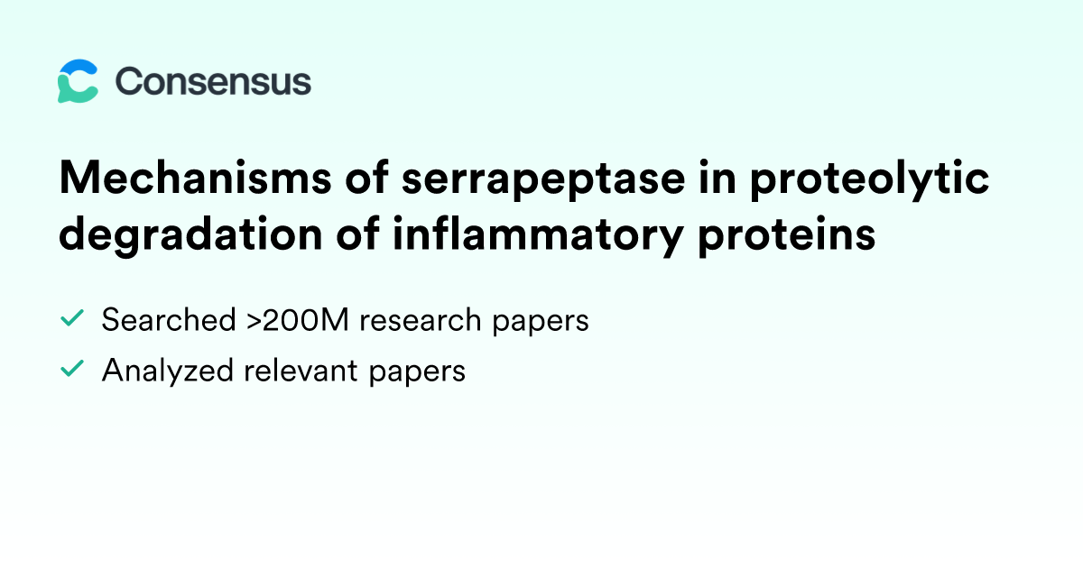 Mechanisms of serrapeptase in proteolytic degradation of inflammatory ...