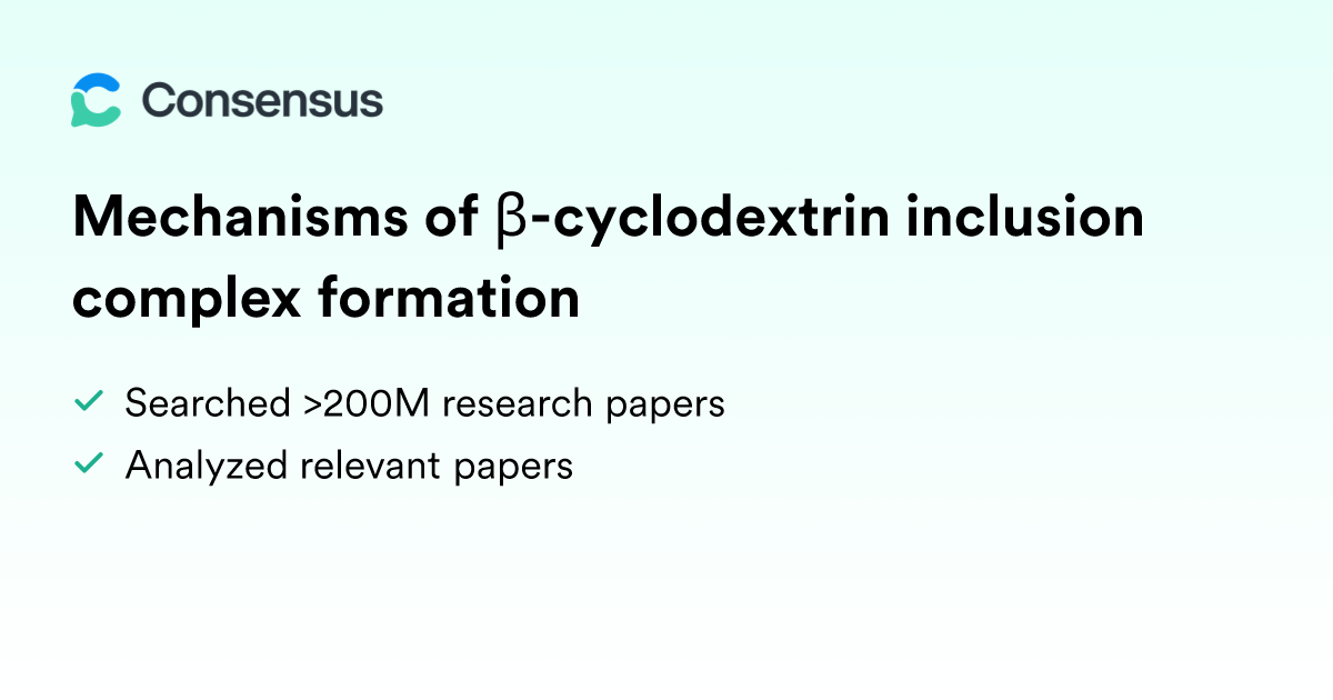 Mechanisms of β-cyclodextrin inclusion complex formation - Consensus