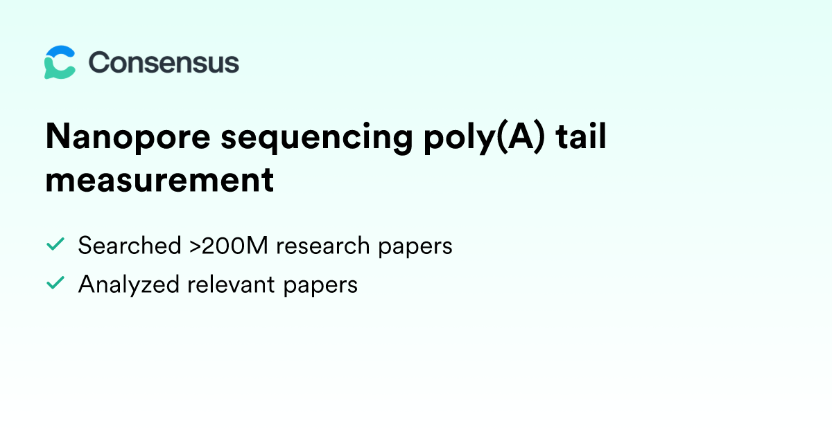 Nanopore sequencing poly(A) tail measurement - Consensus
