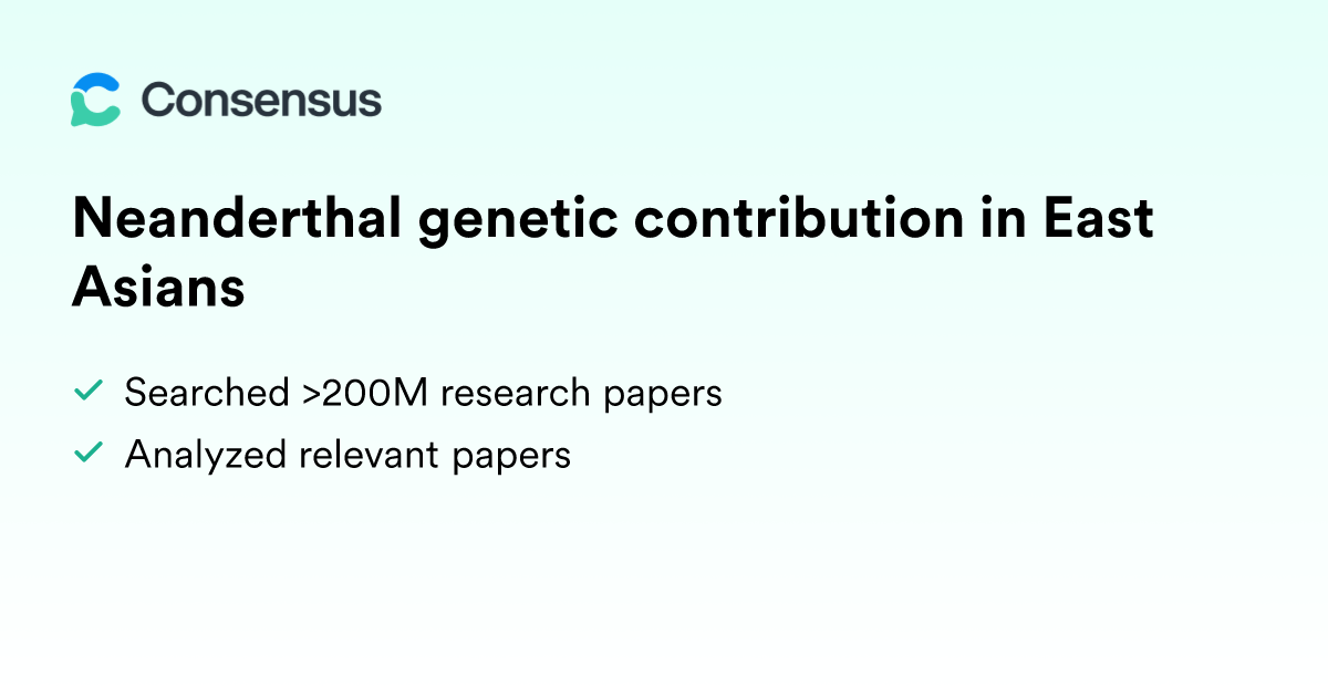 Neanderthal genetic contribution in East Asians - Consensus
