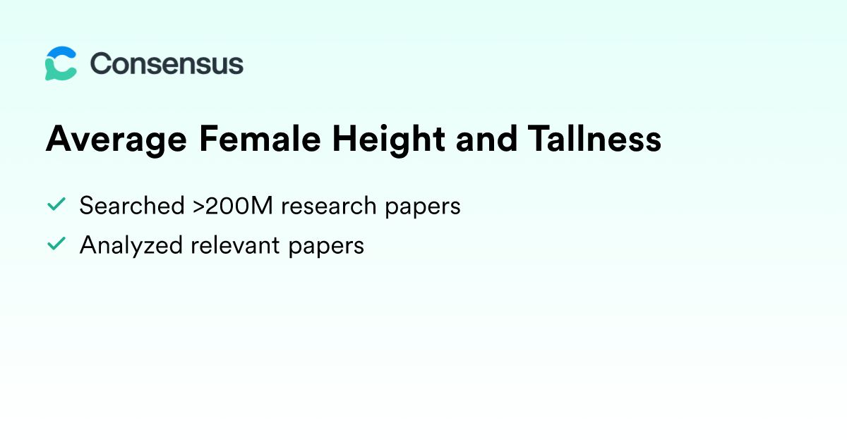 Average Female Height and Tallness - Consensus
