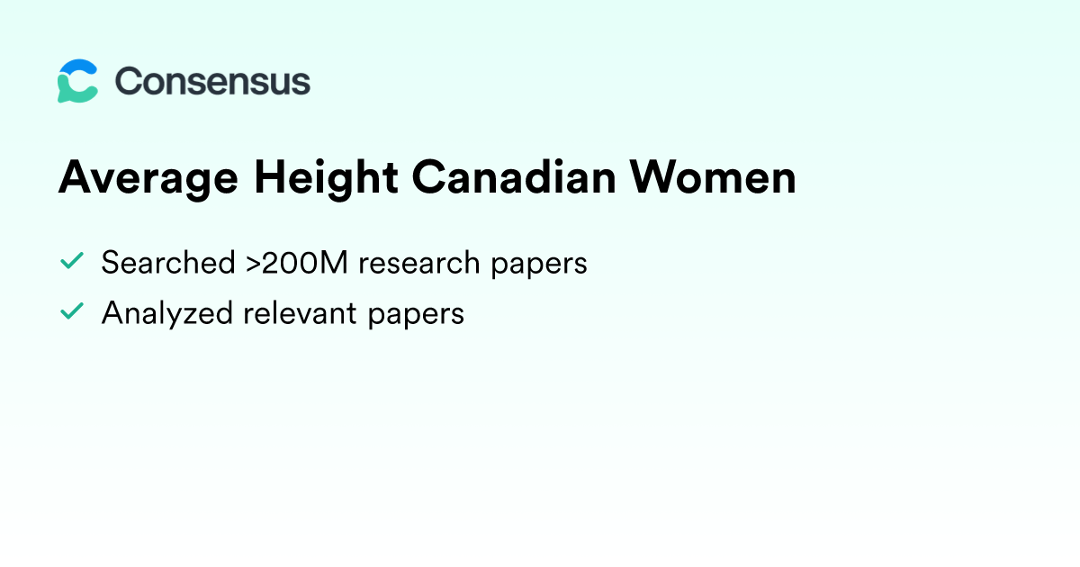 Average Height Canadian Women - Consensus