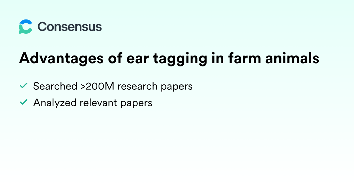 Advantages of ear tagging in farm animals - Consensus