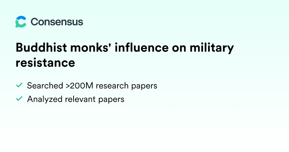 Buddhist monks' influence on military resistance - Consensus