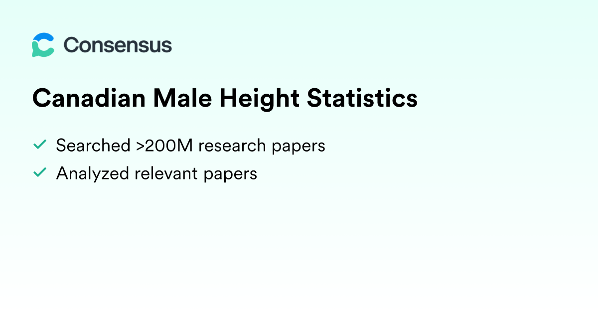 Canadian Male Height Statistics - Consensus