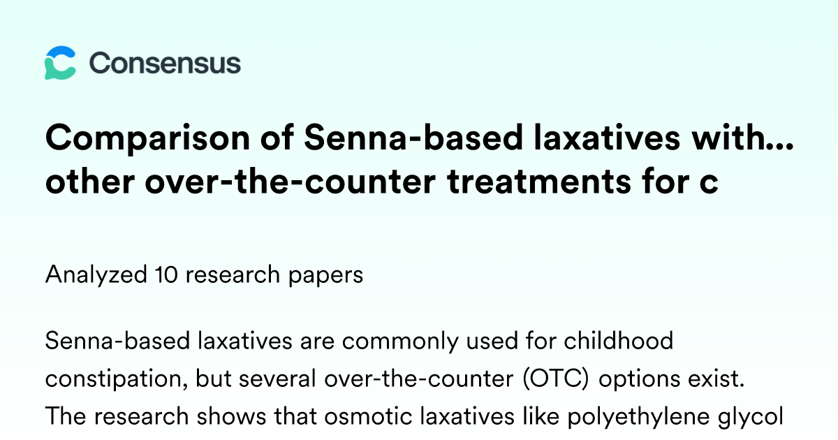 Comparison of Senna-based laxatives with other over-the-counter ...