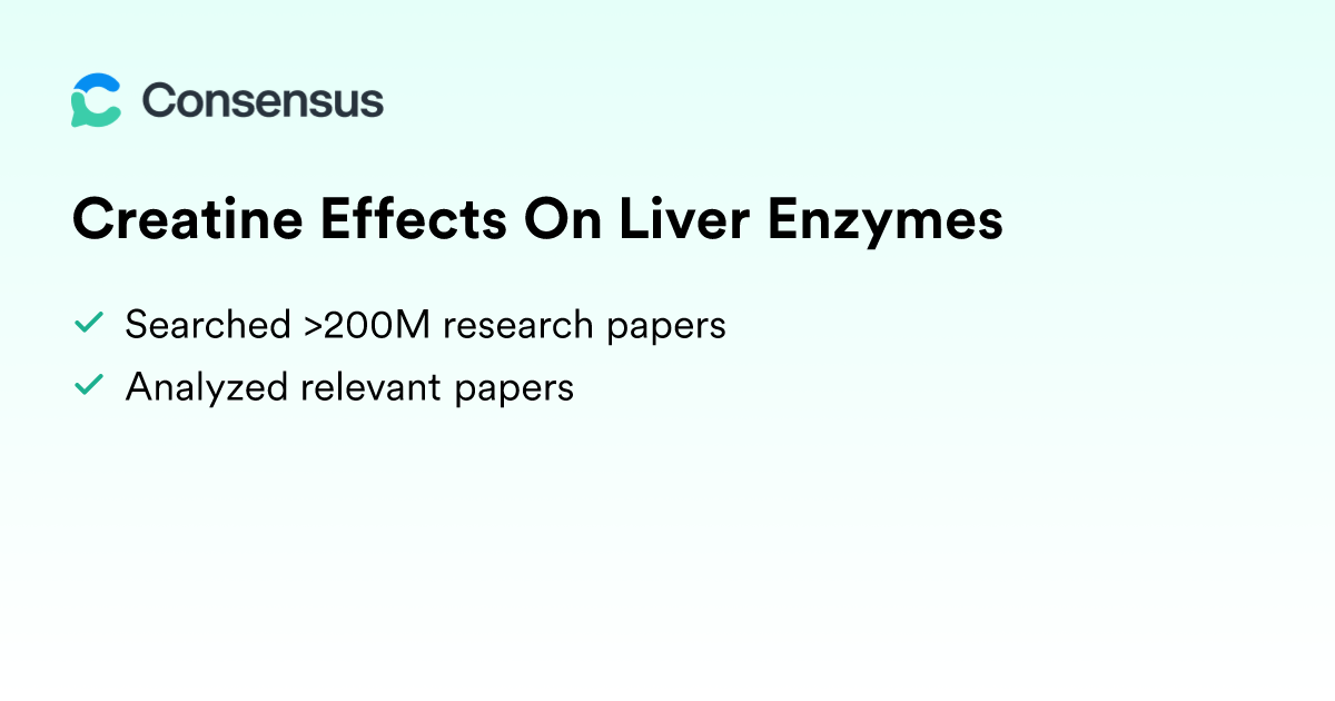 Creatine Effects On Liver Enzymes - Consensus