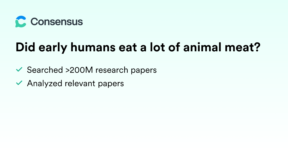 Did early humans eat a lot of animal meat? - Consensus