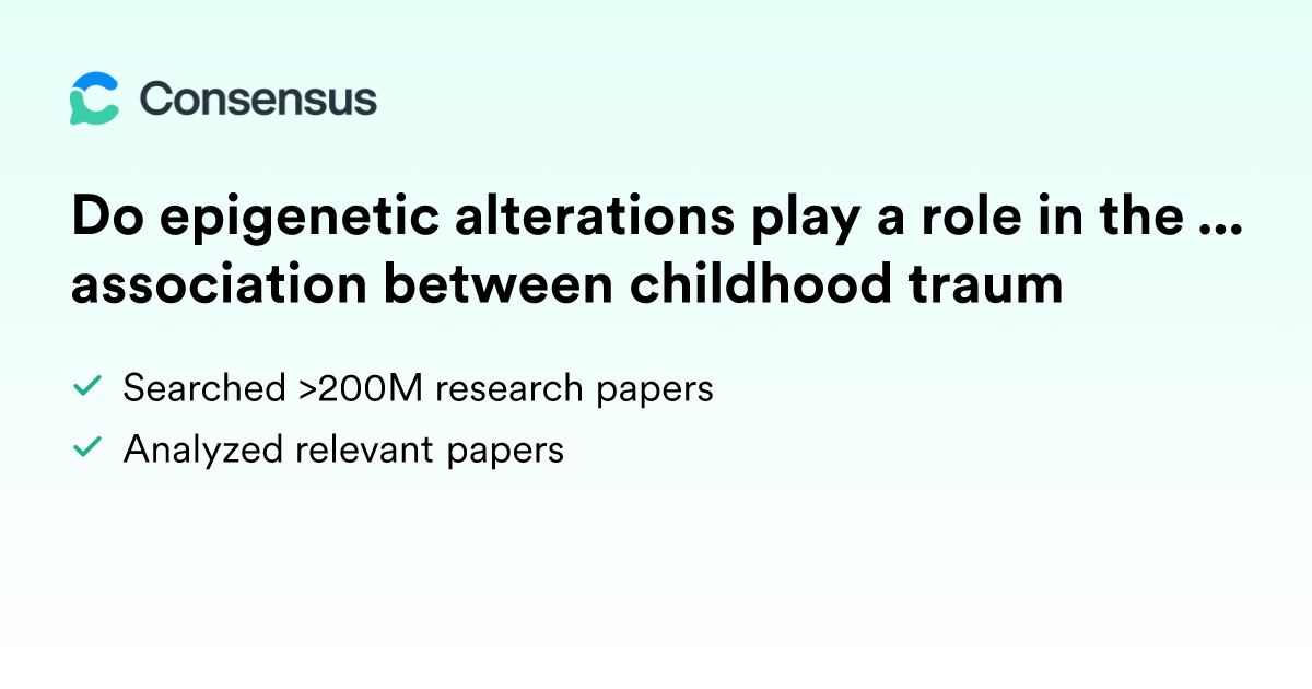 Do epigenetic alterations play a role in the association between ...