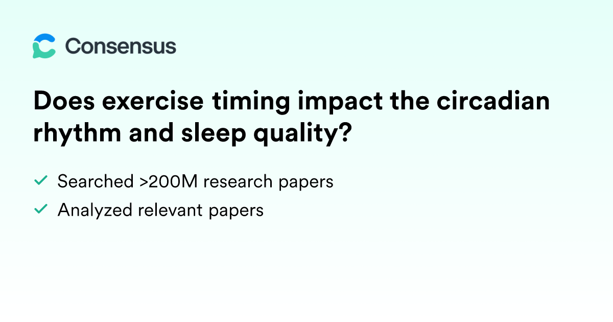 Does exercise timing impact the circadian rhythm and sleep quality ...